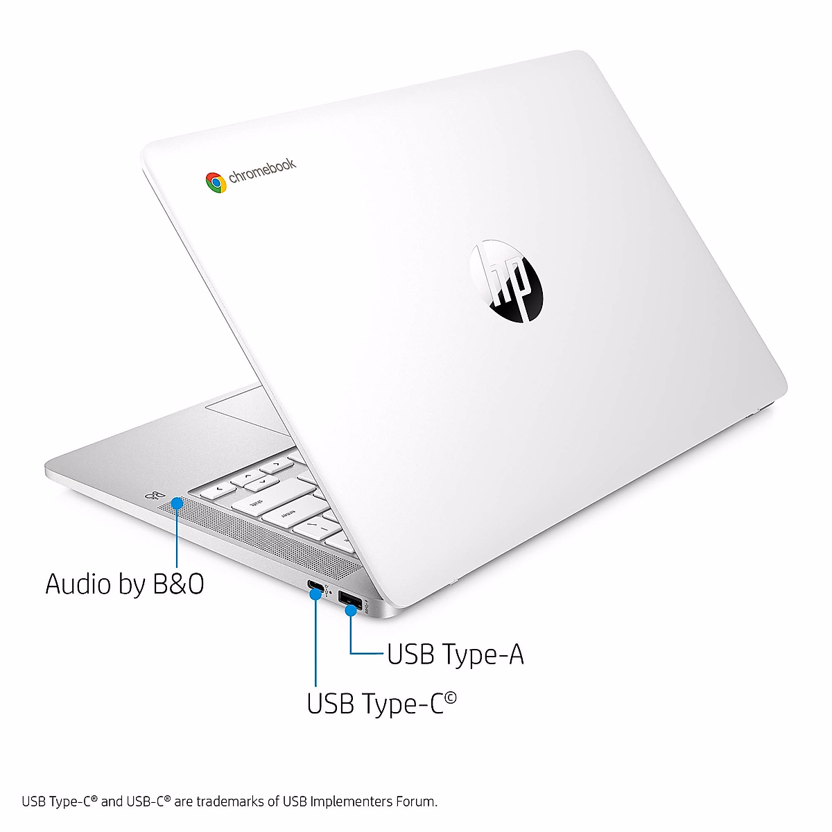 HP Chromebook 14-inch FHD Laptop, Intel Celeron N4000, 4 GB RAM, 32 GB eMMC, Chrome (14a-na0060nr, Ceramic White) (Renewed)