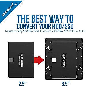SABRENT 2.5 Inch to 3.5 Inch Internal Hard Disk Drive Mounting Bracket Kit (BK-HDDH)