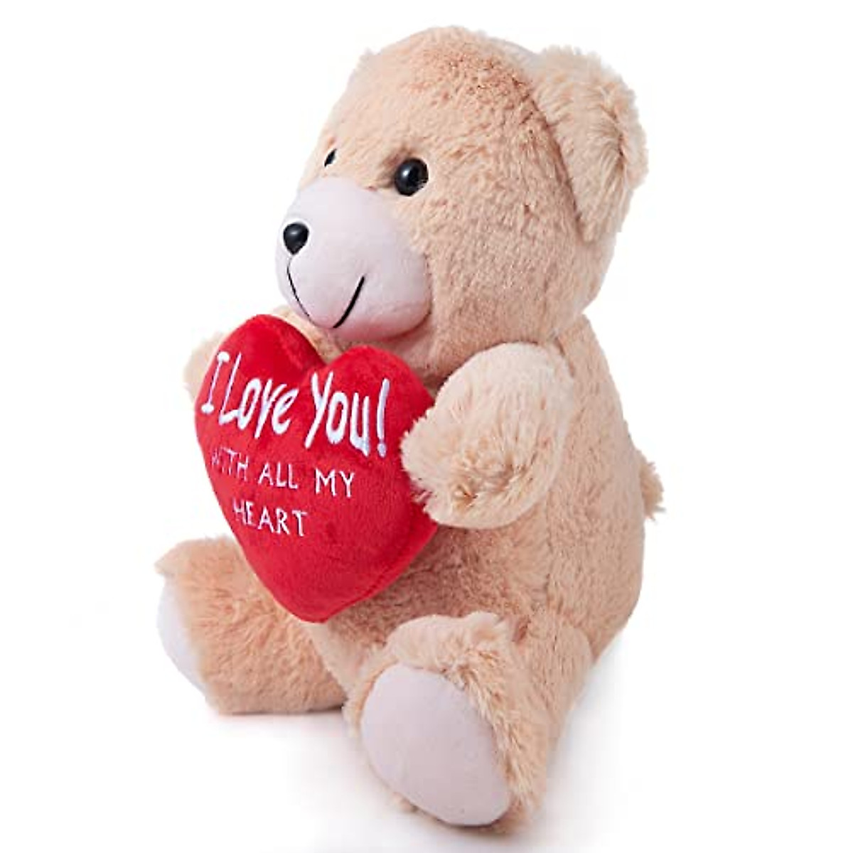 GSUIVER 10" Valentine's Day Valentines Gift for Children Kids, Girlfriend, Boyfriend, Plush Stuffed Animal (I Love You with All My Heart)