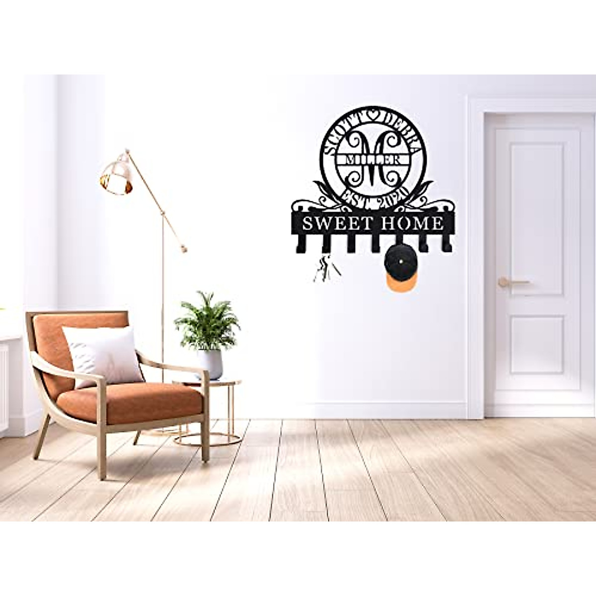 HRZSIGNFC Personalized Key Holder for Wall, Metal Key Hooks for Wall, Wall Key Holder, Custom Name Key Rack for Wall, Coat Rack, Towel Rack, Key Hanger for Wall, Custom Name Key Holder