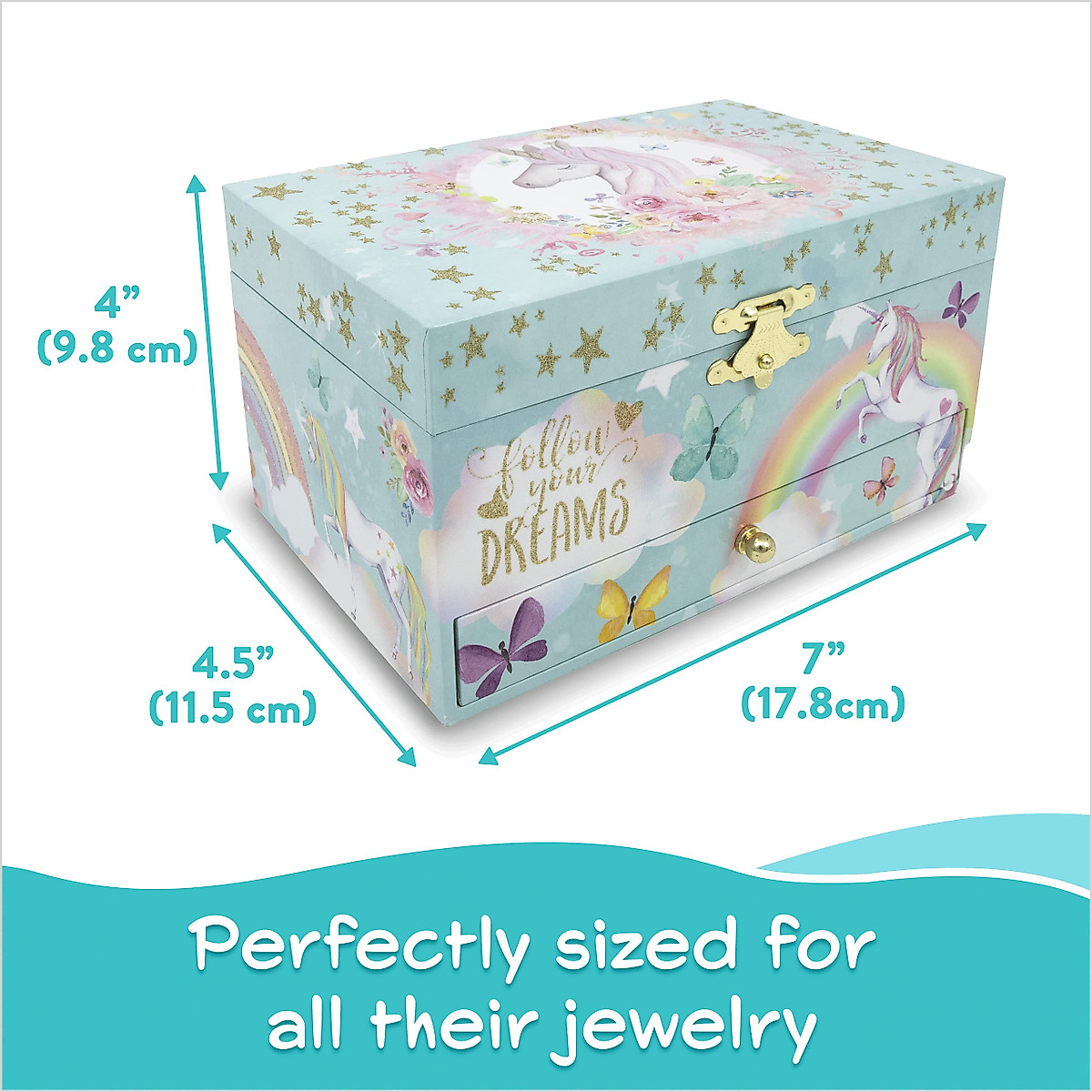 The Memory Building Company Unicorn Jewelry Box for Girls & Boys - Kids Music Box - Musical Jewelry Box for Little Girls - Christmas Gifts and Toys for Girls and Boys