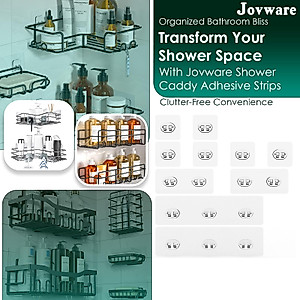 Jovware Shower Caddy Adhesive Replacement Stickers, Replacement Adhesive for Shower Caddy, Shower Organizer Adhesive Replacement, Adhesive for Shower Caddy Assorted Wire Hook 10 Pack