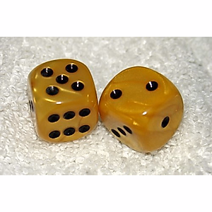 Butterscotch Marbled Dice Pair