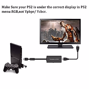 Y.D.F PS2 to HDMI Converter Adapter, PS2 HDMI Video Converter PS2 HDMI Converter with 3ft HDMI Cable for Sony PlayStation 2/ PlayStation 1/ PlayStation 3 (PS2 & PS1& PS3)