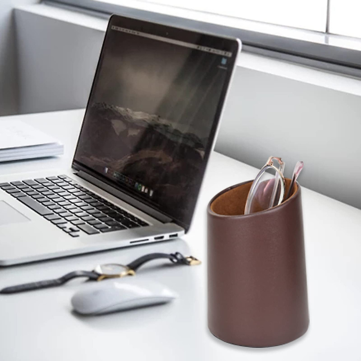 Baitaihem Eyeglasses Holder Stand Protective Glasses Holder For Desks Or Nightstands Pack of 2（Black&Brown）