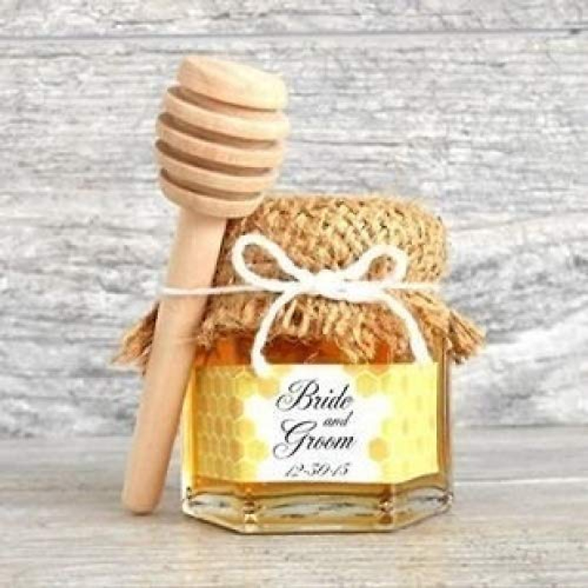 Besokuse Wood Honey Dipper Sticks Server for Honey Jar Dispense Drizzle Honey, Wedding Party Favors … (set of 30)