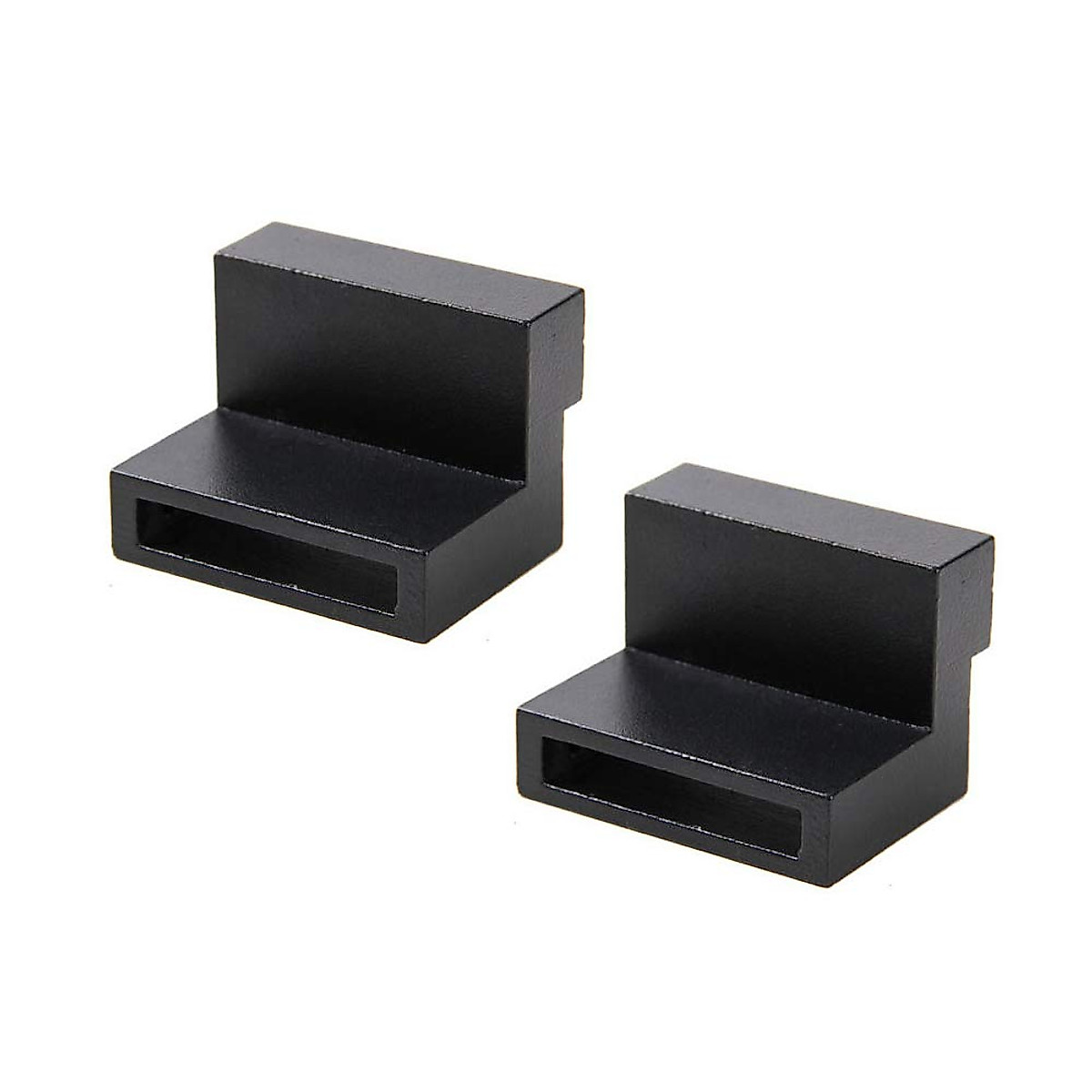 PeggyHD Barn Door Stopper for Track Sliding Door Hardware Flat Rail Roller Stop Limit Device Black 2pcs Set