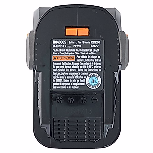 Ridgid Genuine OEM AC840085 1.5 Amp Hour 18V Compact Lithium Ion Power Tool Battery with Onboard Fuel Gauge and Flat Standing Base