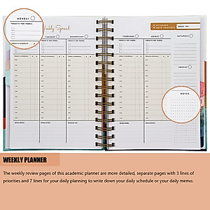 2023 Weekly and Monthly Planner - DRYEUUR Weekly Academic Planner 12 Monthly Tabs , 6.3"×8.4", Hardcover, Simple Design for Productivity