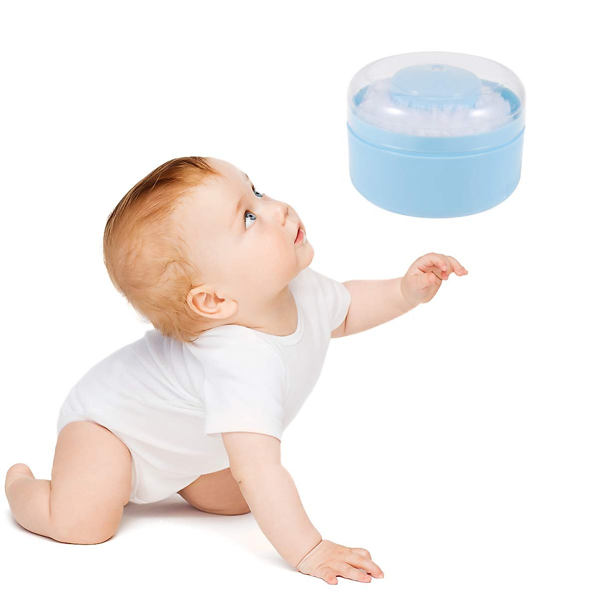 Body Puff Body Puff 2pcs Large Body Puff Blue Puff Box Talcum Puff Case for Women Girls Body Body Container