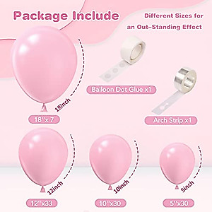 HUAXUS Pink Balloons - 100pcs Pastel Light Pink Latex Balloons Different Sizes 18/12/10/5 Inch for Valentines Day Baby Shower Wedding Birthday Party Decorations