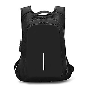 HuaChen Anti-theft Travel Backpack, Business Laptop School College Bookbag with USB Charging Port for Men Women (JSS11_Black)
