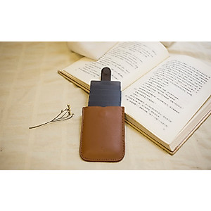 Allocacoc Slim wallet, DesignNest DAX wallet, Cascading pull-tab wallet, Hold upto 6 cards, small wallet, Card holder, Purse (Brown, Leather)