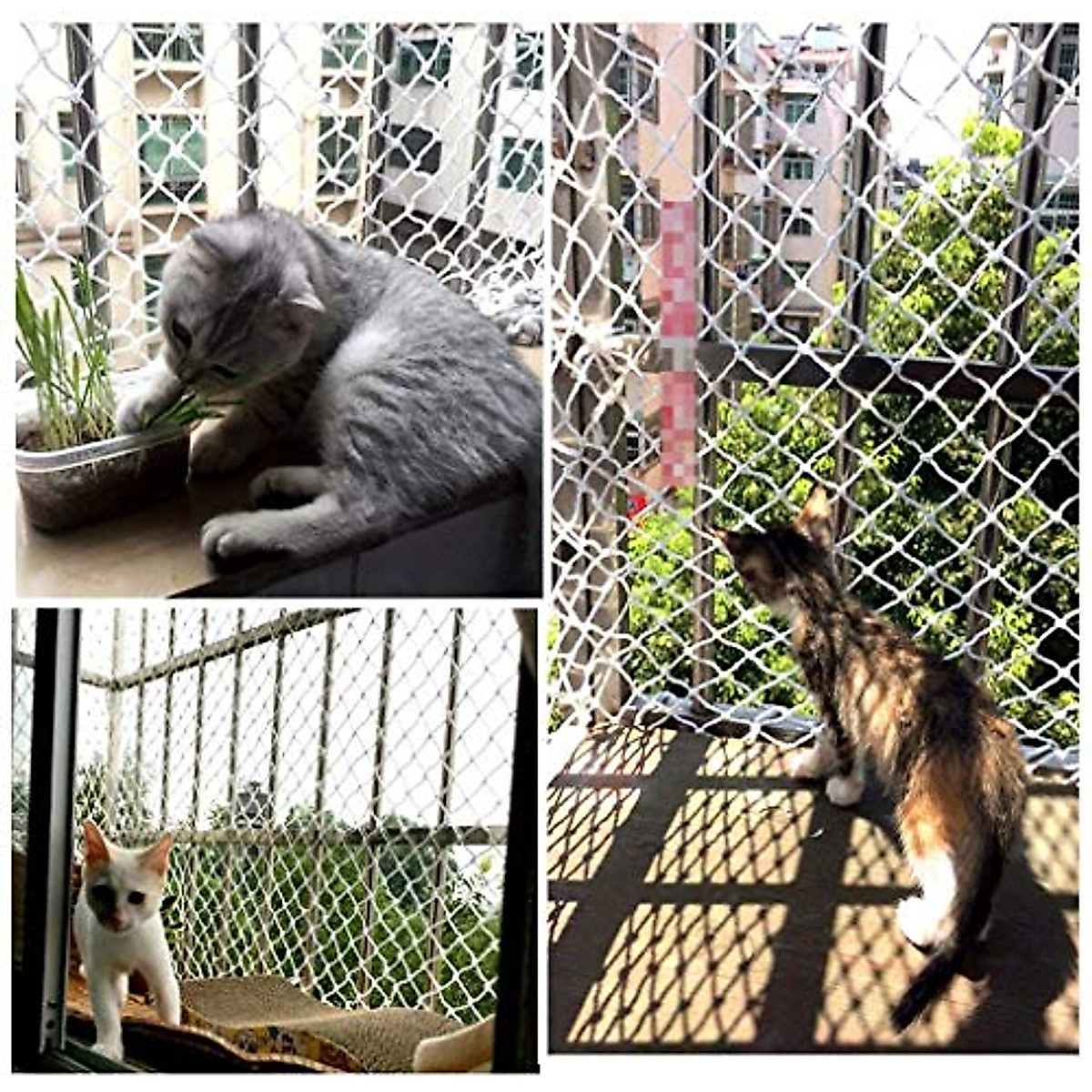 Ynet Child Safety Net, Balcony Anti-Fall Net, Child Climbing Net, Outdoor Stairs Fence Net, White Nylon Rope Decorative Net, Cargo Net, Construction Net, Car Net, 1x5m (Size : 102m(33x5ft))