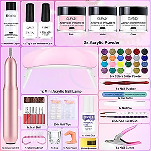 Curkey Acrylic Nail Kit with Everything - 65 IN 1Acrylic Nail Kit, Nail Kit Set Professional Acrylic with Everything, Acrylic Nail Kit with Drill and U V Light, Nail Kit Nail Starter Kit for Beginners