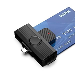 USB C DOD Military USB Common Access CAC Smart Card Reader and SIM Card Reader,Compatible with Mac Os, Windows,Linux