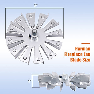 Criditpid Replacement 3-21-08639 Combustion Blower Motor for Harman P68, P43, P61, P61A, Accentra 52i, Advance, P38 Pellet Stoves, With 3-20-502221 Double Paddle Fan Blade.