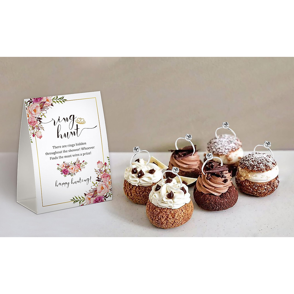 Ring Hunt Game, Bridal Shower Game, Bridal Shower Decoration, Bachelorette Decoration Party, Engagement Party Game, Bridal Shower Party Ring Scavenger Hunt-JZXB005