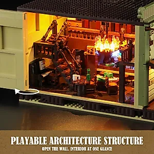 FUNWHOLE Western-Saloon Lighting Building-Bricks Set - The Old West Saloon LED Light Construction Building Model Set 2026 Pcs for Adults and Teen