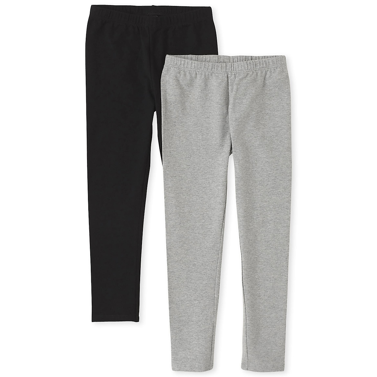 The Children's Place Girls Leggings,Black/ Smoke Gray 2 Pack,M (7/8)