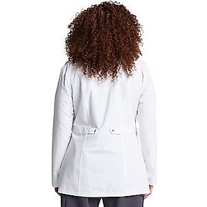 Dickies Xtreme Stretch 28" Stretch Womens Snap Front Lab Coat 82400, M, White