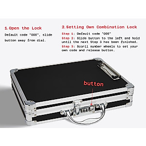 Sooez Locking Clipboard Storage Box, Heavy Duty Clipboard with Storage, Aluminum Locking Briefcase with Handle, Combination Lock Box Maximum Security, Large Capacity for 400 Paper Sheets & Tablet