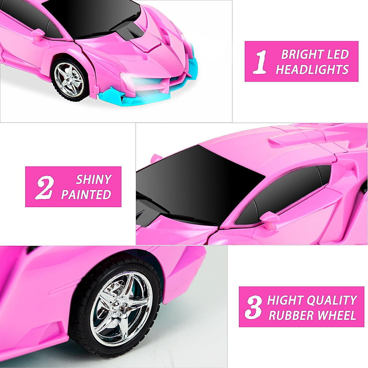 Transform Remote Control Car Toys for 3 4 5 6 7 8+ Year Old Boys Girls - 1:18 Rc Car Transformation Robot with One-Button Deformation & 360° Rotating Drifting, Cool Toys Gifts Transforming Robot Car