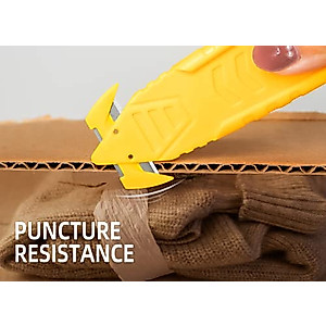 Safety Box Cutter of Stainless Steel Blade, Safety Utility Cutter for Cut Carton and Package (Yellow-1 pc)