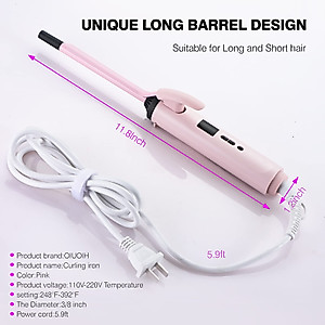 Small Curling Iron for Short Hair,3/8 Inch Small Barrel Skinny Hair Curling Tongs ,9mm Thin Curling Iron Wand ,Dual Voltage Fast Heating Adjustable Temperature