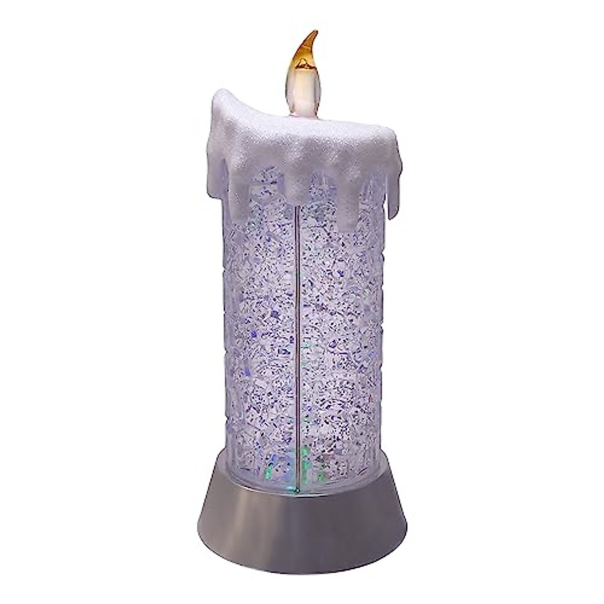 Kurt S. Adler Kurt Adler 9.25-Inch Battery-Operated Color Changing Snowing Candles,plastic and iron, Multi