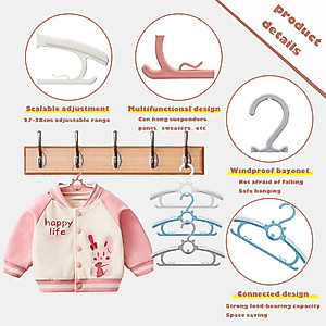 Gencuoir Baby Nursery Closet Hangers, Ultra Thin Non-Slip and Extendable Laundry Infant Pant Hanger for Newborn Clothes 30pcs11“-14‘’ Adjustable Children Coat Hanger for Girl Boy Toddler Kids Child