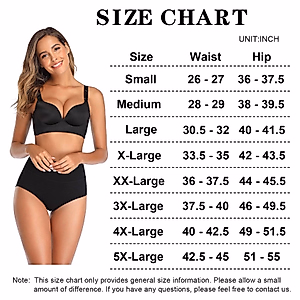 QOVOQ Women's High Waist Cotton Underwear Stretch Briefs Soft Comfy Ladies Panties MultiPack Black