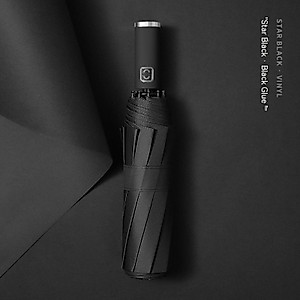 Travel Umbrella for Rain Protection Sun-Folding UV Umbrella Windproof Compact Auto Open Close (black)