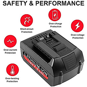 [2Pack] 18V 6.0 Ah! HIGH-Output Battery for Bosch 18V Battery Lithium BAT609 BAT609G BAT610G BAT611 BAT612 BAT618 BAT618G BAT619 BAT619G BAT622 BAT620