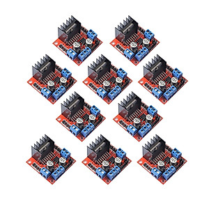 DEVMO 10 Packs L298N Motor Drive Controller Board Module Dual H Bridge DC Stepper Compatible with Ar-duino Electric Projects, Smart Car Robot