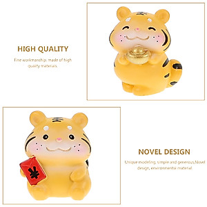 5pcs Resin Tiger Figurine Miniature Tiger Cake Toppers Artificial Micro Succulent Bonsai Animal Figure Landscape Ornaments for Desktop
