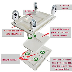 PreAsion Dentist Cart Multi-Function Mobile All High-Carbon Steel 3 Layers Trolley Weigh- Scale 40-70kg with Brake Wheels for Dental Hospital Nurse Emergency Lab