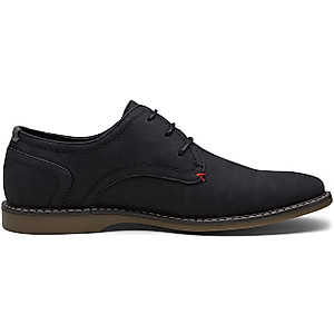 Jousen Men's Oxford Suede Business Casual Dress Shoes Plain Toe Oxfords Classic Formal Derby Shoes (AMY615 Black 11)