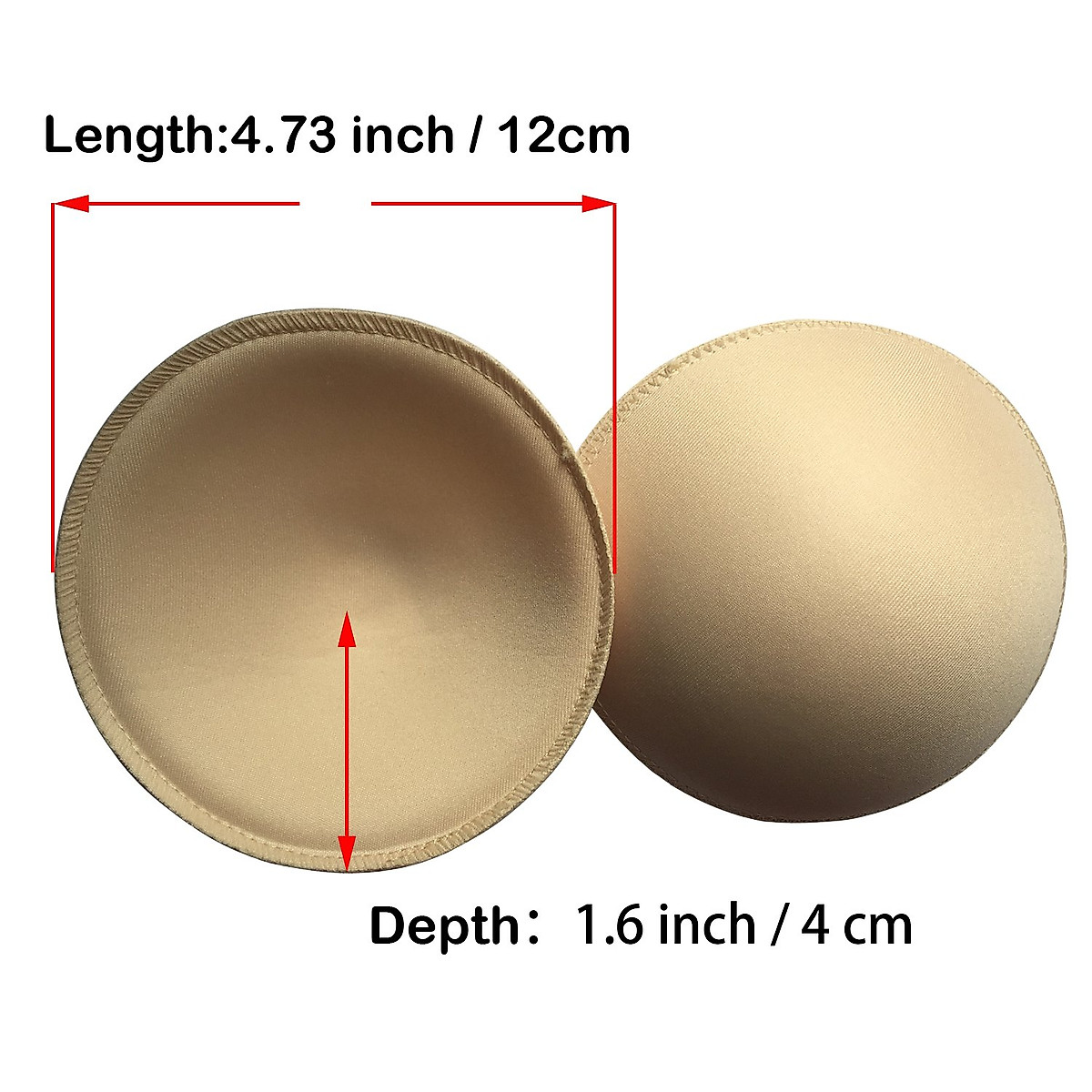 3 Pairs Removeable Round Smart Bra Pads Inserts for Bikinis Top Swimsuit Sport Bra for B C D Cup Beige