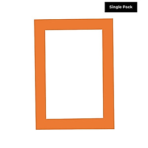 8x16 Mat Bevel Cut for 6x12 Photos - Acid Free Orange Precut Matboard With Backing Board and Crystal Clear, Self Seal Photo Mat Bag - For Pictures, Photos, Framing - 4-ply Thickness