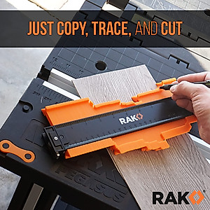 RAK Contour Gauge - Christmas Gifts for Dad - 10 Inch Edge Profile Measuring Tool with Lock - Adjustable Irregular Shape Outline of Flooring, Laying Tile, Woodwork, Construction - Stocking Stuffers