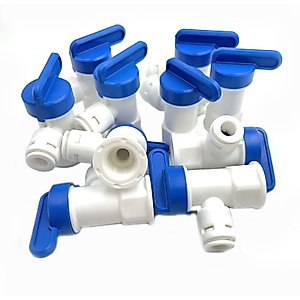 10pcs 1/4 inch FNPT to 1/4" Tank Ball Valve for Reverse Osmosis RO Water Storage Tanks Water Filter,Push to Connect Plastic Quick Connect RO Fittings