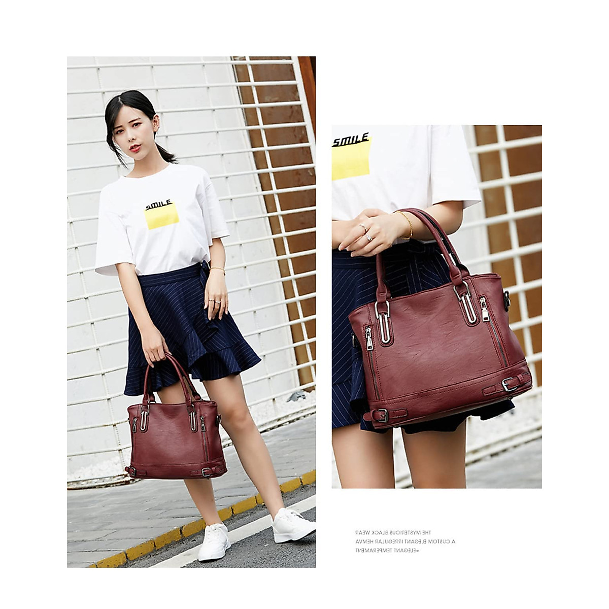 Women's Handbag Tote Bag Large Capacity Women's Shoulder Bag Crossbody Bag (Brown)