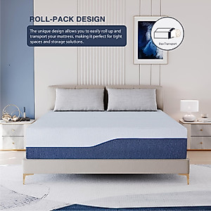 Dyonery Queen Mattress 14 Inch Charcoal Memory Foam Mattress in a Box Fiberglass Free, CertiPUR-US Certified Cool Gel Mattress Made in USA, 80" × 60" × 14", Medium