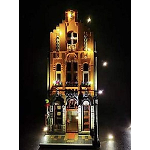 General Jim's Architecture Building Blocks Lighted Ice Cream Parlor 2605 Pieces with LED Light Set Included City Store Building Toy Set for Adults and Teens