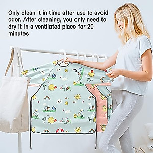 PewinGo Weaning Bib & BLW Attaches and Fully Cover to Baby Highchair, Long Sleeves Bib with Waterproof, Comfortable,Machine Washable, Suitable for Baby Infant -Grey,Toddler Bib