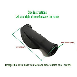 Universal Rollator Hand Grip,Replacement Parts for Rollator and Wheelchair,Universal Hand Grips Anatomical Pair for 4-Wheel rollator (1Pair(Left/Right),Black)