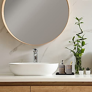 HomeBee Silicone Kitchen Bath Vanity Organizer Tray, Non-Slip Multipurpose Sink Caddy | Dish Sponge, Brush, Soap Dispenser Bottle Holder | Dishwasher Safe Rubber Counter Mat (10 x 5.25 Inch – Black)