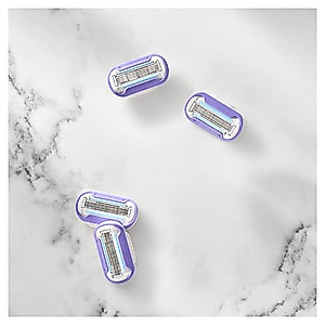 Gillette Venus Deluxe Smooth Swirl Razor Blades Women, Pack of 3 Razor Blade Refills, Lubrastrip with A Touch of Vitamin E