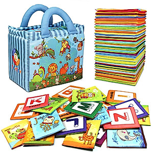 TEYTOY Baby Toy Zoo Series 26pcs Soft Alphabet Cards with Cloth Bag for Over 0 Years